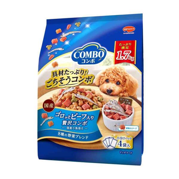 具材たっぷりごちそうコンボ！ホロホロ食感粒。愛犬が大好きなビーフ粒がゴロゴロと入った贅沢なコンボ
