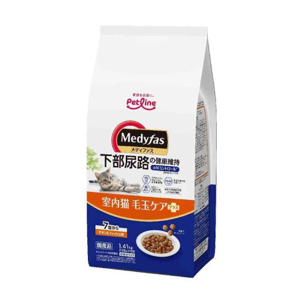 マグネシウム由来とカルシウム由来の結石に配慮。毛玉排出のサポートにセルロースをプラス。カロリー控えめ（７歳から比約５％カット）。◎尿ｐＨ設計値６．２〜６．５◎マグネシウム含有量０．０８％（標準値）