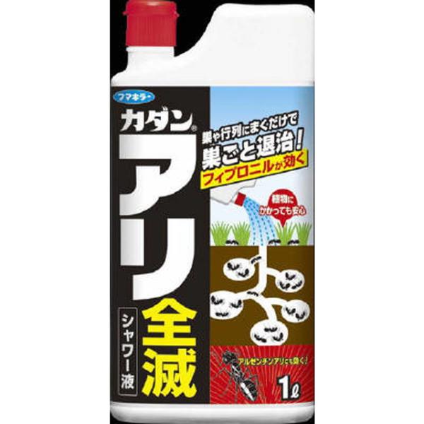 ○連鎖殺虫成分の効果が次々広がり、アリを巣ごと退治できます。○行列や巣全体、庭木や鉢まわりなどにまくだけの手軽さです。○水性タイプなので、植物にかかっても安心。日本芝にも使えます。カダン