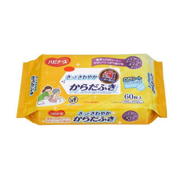 入浴できない時や、体臭・汗臭を感じたり肌の汚れが気になる時にさっと拭くだけで、身体すっきり。拭くだけでさわやかになるウェットタオルです。天然ラベンダーオイル・緑茶抽出エキス（フラボノイド）でお肌をすこやかに保ちます。1枚でたっぷり拭けて経済...
