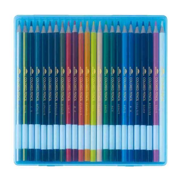 ケースに戻しやすいお片付けガイド付きの色鉛筆