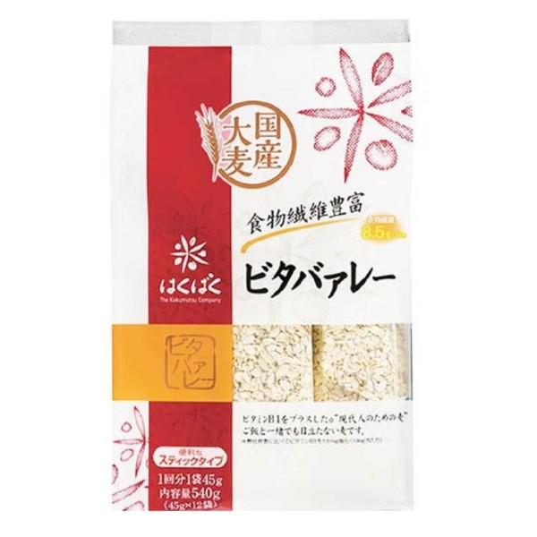 国産大麦100％使用。ビタミンＢ1をプラスした大麦です。（※メーカー押麦に比べてビタミンＢ1を1.8ｍｇ強化（100ｇ当たり））食べやすいように押麦を半分の大きさに加工しています。計量いらずなスティックタイプ。