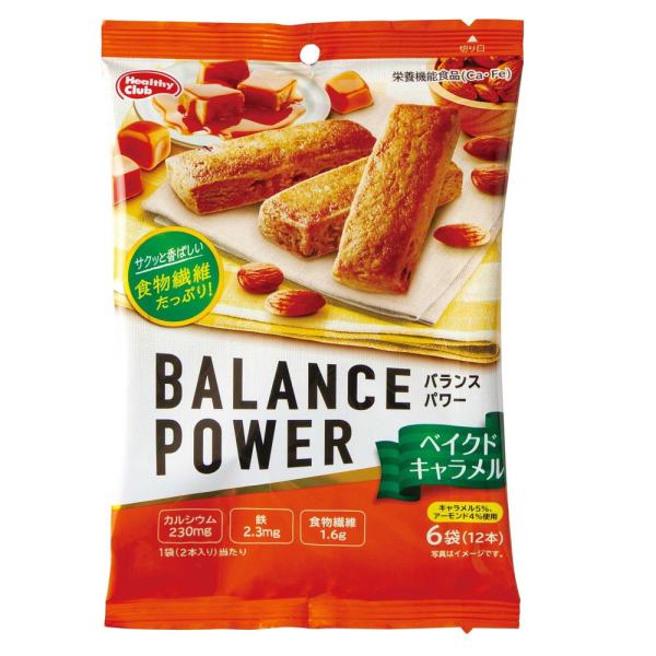 サクッと香ばしく焼き上げたアーモンド入りのキャラメル味クッキーです。（キャラメル５％、アーモンド４％使用）1袋（2本入り）当たりにカルシウム230mg、鉄2.3mg、食物繊維1.6gを配合。栄養機能食品（Ca・Fe）