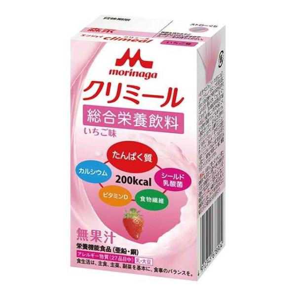 補食に適した飲みきりサイズ。1本125mlで、200kcal摂取できます。長期飲用に適した良好なエネルギーバランス。不足しがちな微量元素を総合的に強化した栄養機能食品。森永乳業