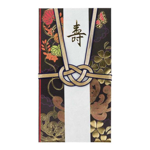 日本刺繍の精緻で豪奢な打掛に見立てた結婚祝いの金封です。短冊:寿、御結婚御祝、無地、各1枚入表書きと包み方解説付金額目安:2〜5万円