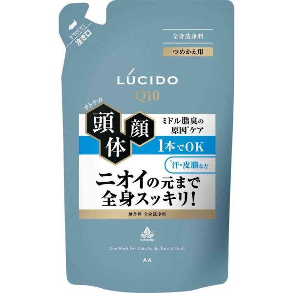 髪・体・顔のニオイの元（汗・皮脂）まで1本でスッキリ。清潔感ある頭皮・肌へ導く。オトナの全身洗浄料。