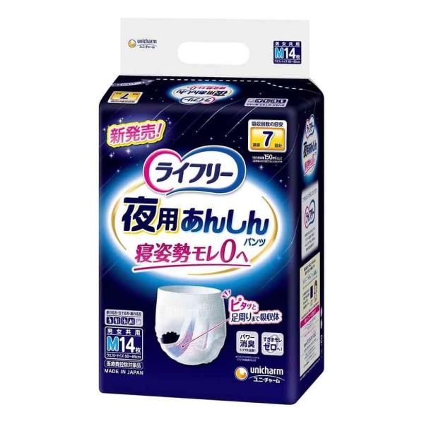 高齢者特有の足周りのモレを防ぐ夜用パンツ。ブルーワイドゾーンの吸収体が高齢者特有の細い足周りに面でフィット！足周りにすきまを作らず、伝ってくる尿もその場で吸収。さらに、独自の股下スリット構造とフィットギャザーにより吸収体が凹凸に沿って股下に...