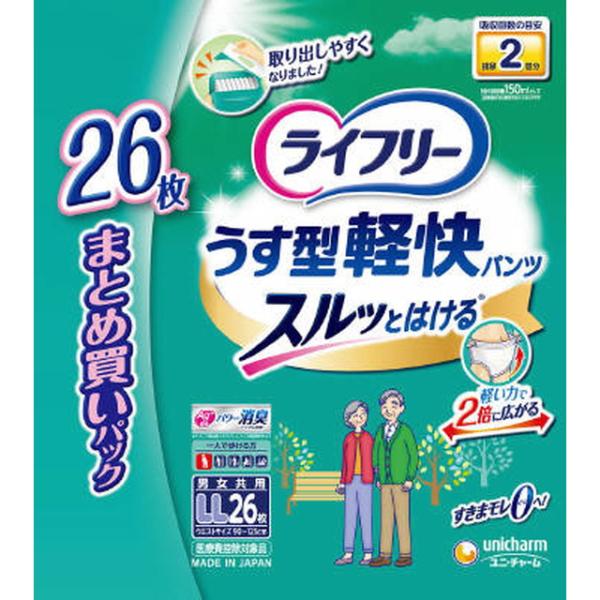 軽い力で２倍に広がるのでスルッとはけるパンツです。背中・足ぐりピタっとギャザーが背中・足ぐりにピタッとフィットするのでスキマモレを低減。２０１９年春から、更にらくらくステッチ搭載！ご本人の力で両脇が破けてサッと脱げる機能に改良！