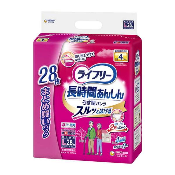 軽い力で２倍に広がるのでスルッとはけるパンツです。背中・足ぐりピタっとギャザーが背中・足ぐりにピタッとフィットするのでスキマモレを低減。２０１９年春から、更にらくらくステッチ搭載！ご本人の力で両脇が破けてサッと脱げる機能に改良！