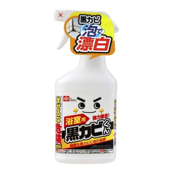 浴室洗剤でこすっても落ちない黒カビに強力に効く除菌スプレー。落としづらい目地やパッキンにも泡が浸透し除去します。