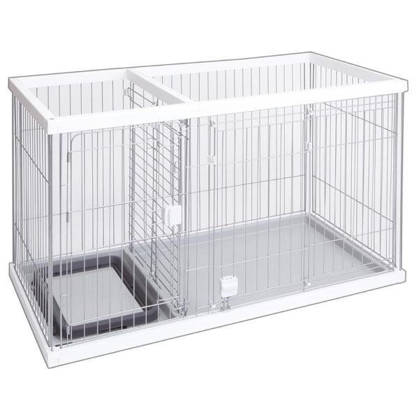 ・トイレと住居スペースを区切れるから、トイレの場所を覚えやすい！・住居側は横スライドドアで開閉がスムーズ。・トイレ側はドアが大きく開き、ワンちゃんの出入りやシーツ交換もラクラク！・超小型犬〜小型犬向き。