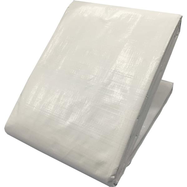 ●清潔感のあるホワイトで景観を損なわない厚手の作業用シートです。●色：ホワイト●幅（ｍ）：３．４●長さ（ｍ）：５．２●厚さ（ｍｍ）：０．２２●ハトメ数（個）：２０●ハトメピッチ（ｃｍ）：９０●番手（＃）：３０００●耐久期間：約６ヵ月〜１年●...