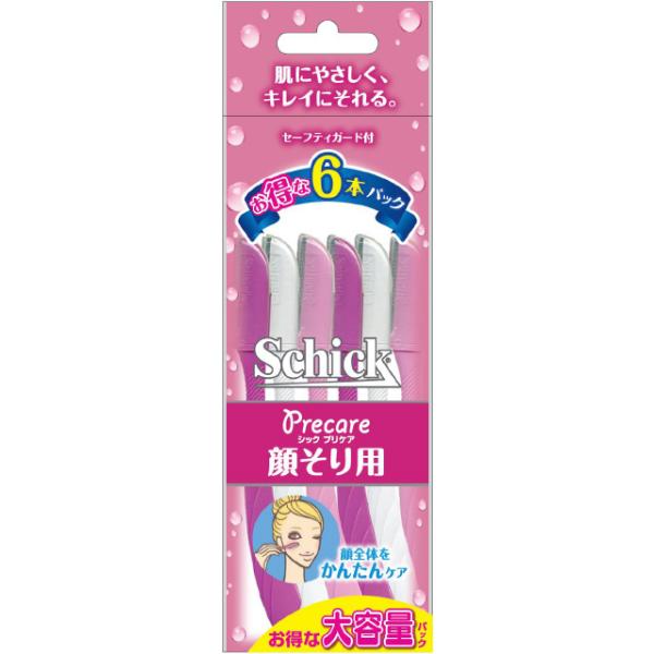 口元、鼻の下、眉など顔全体をかんたん、キレイに。6本入りの大容量品。●細かいところもキレイにそれる：先端が細いスリムなヘッド。ていねいなケアができます。●肌を守るセーフティガード付き：横すべりや深ぞりを防ぐので安心。●持ちやすく、すべりにく...