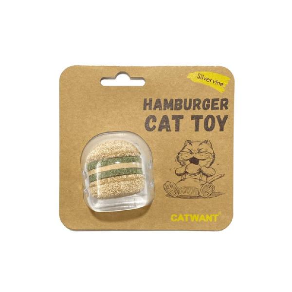マタタビ粉を圧縮して作られ、二枚のキャットニップの葉・チーズをマタタビで再現しハンバーガーをイメージして仕上げました。天然素材のため、猫ちゃんが安心して噛んだり遊んだりすることができます。同時に、デンタル効果が期待できます。ハンバーガー型の...