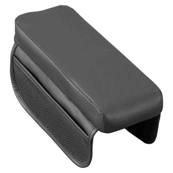 ●純正アームレストに取り付けるクッション付きポケットです。●クッション部は上質なパンチングレザー生地採用。●クッション部両側のメッシュポケットにはスマホ・駐車券などの小物類を収納できます。●伸縮性のある固定用バンドで幅広い車種のアームレスト...