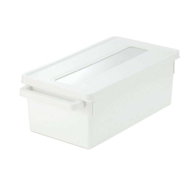 DVDなどをすっきり収納できる、コンテナボックスです。小窓付きのフタだから、タイトルが簡単に探せる!取っ手つき