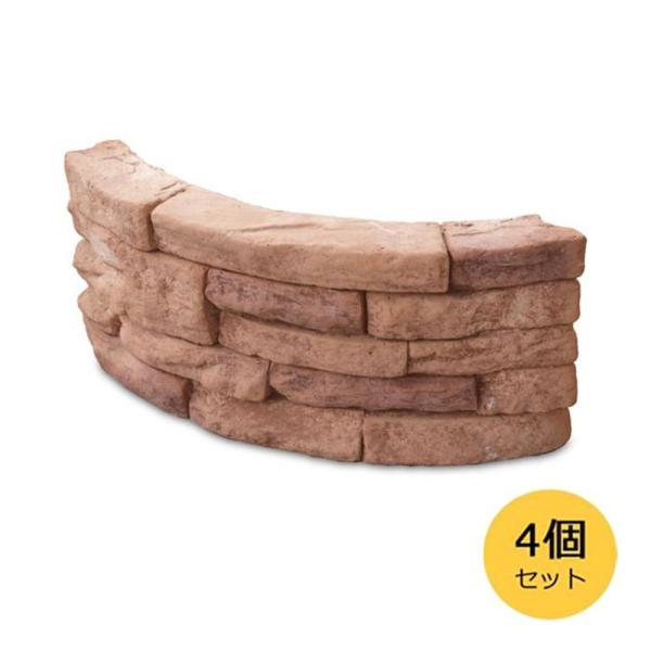 石を積んだ壁面を再現したコンクリート製の花壇材。