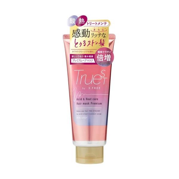 SNSや口コミで話題のトゥルースト酸熱TRヘアマスクのプレミアムタイプ。補修ケラチンを増量し、さらにパワーアップ。より濃密なテクスチャーでハイダメージ髪を集中補修。サロン帰りのとぅるストンとまとまるつや髪に導きます。華やかで透明感のあるホワ...