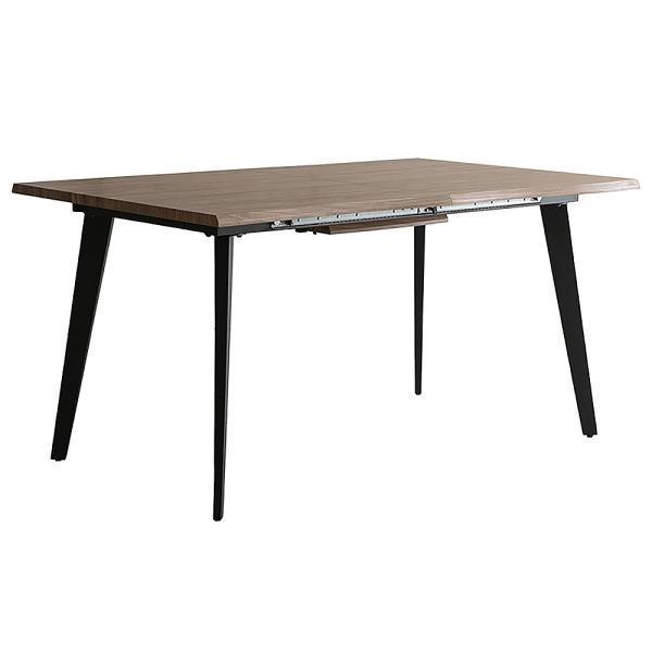 140cmから180cmに天板の大きさが変えられる伸長式ダイニングテーブル『Esre（エスレ） 』。天板下に収納された折りたたみ式天板をセットするだけでラクラク伸縮。お子様の成長や、来客に応じて多目的にお使いいただけます。一枚板風の趣ある天...