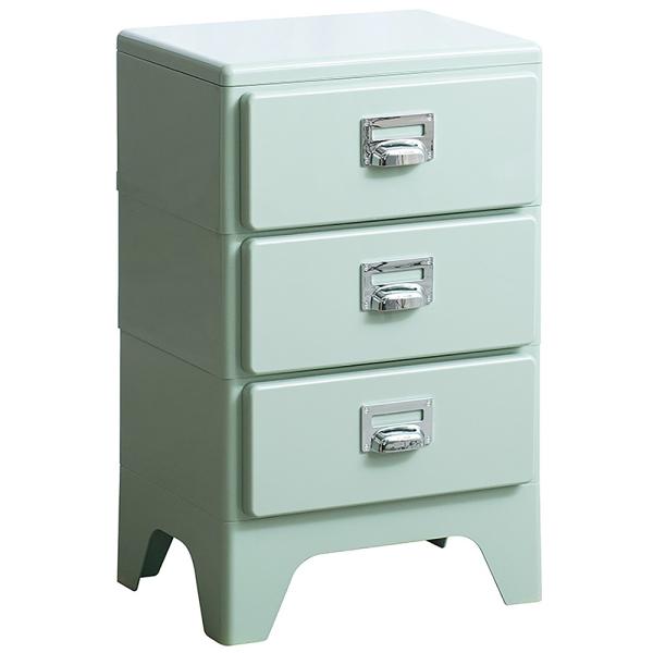 ツヤ感と丸みのあるデザインがレトロ可愛い多段チェスト『Cran（クラン）』。幅39.5cmのスリムサイズでどんな場所にも置けます。段数は2・3・5段の3タイプあり収納したい物に合わせてお選びいただけます。クリーム、ライトブルー、ライトグリー...