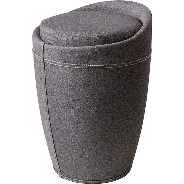 "CH-K100F（ファブリック）,CH-K100P（合成皮革）丸いフォルムが印象的なスツール『Sofco（ソフコ）』は、「座る」と「収納する」のどちらも兼ね備えたデザイン。座面を外すと中が収納スペースになっており、お部屋の片付けに大活躍！...