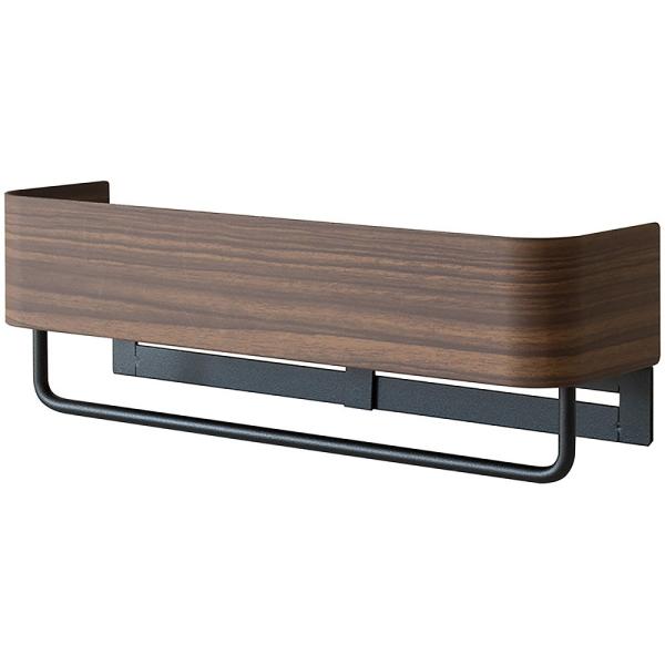 キレイな木目転写スチールのスタイリッシュなデザインのタオルハンガー『TEER（ティール）』。フェイスタオルやバスタオルを掛けてトイレやキッチンでお使いいただけます。ネジ4つで簡単設置が可能。ハンガー上に消臭剤やボトルなどを収納できます。カラ...