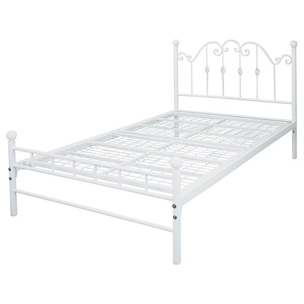 曲線のアイアンデザインや、独特のねじり装飾が特徴のアイアンベッド「Brigitte（ブリジット）」。存在感のある華やかなデザインは、シーツやカバーのコーディネイトによって、色々な雰囲気に変身。お子様から大人の方までお使いいただけます。あなた...