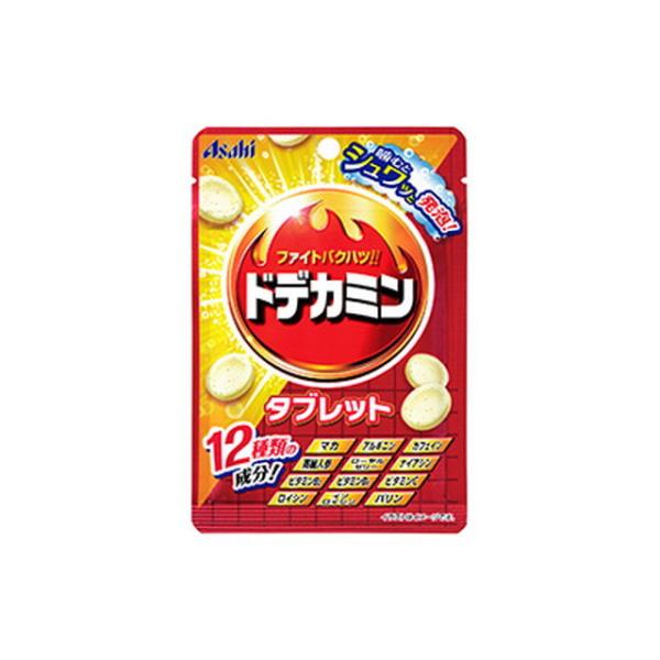 エナジードリンク風味に仕立てた、発泡感のあるタブレットです。1２種類の成分入り（マカ、アルギニン、カフェイン、高麗人参、ローヤルゼリー、ナイアシン、ビタミンB2、ビタミンB6、ビタミンC、ロイシン、イソロイシン、バリン）。アサヒグループ食品