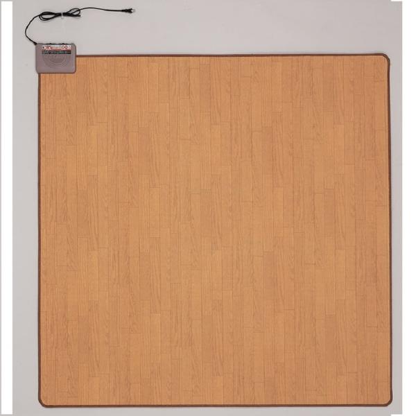 ・木目フローリングタイプのホットカーペット（2畳）・お部屋のサイズに合わせて敷くだけ!簡単設置・表面は撥水加工、汚れたらサッと拭くだけ・ダニ退治・6時間タイマー・表面温度:45C(強)・消費電力:500W