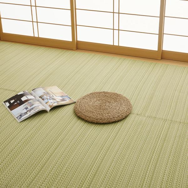 ポリプロピレンを使用した い草風のラグです。手軽に水洗いでき、お手入れが楽。<br />ペットとの快適な暮らしや、アウトドアにも最適です。モダンなリビングにも合う様なデザインに仕上げました。