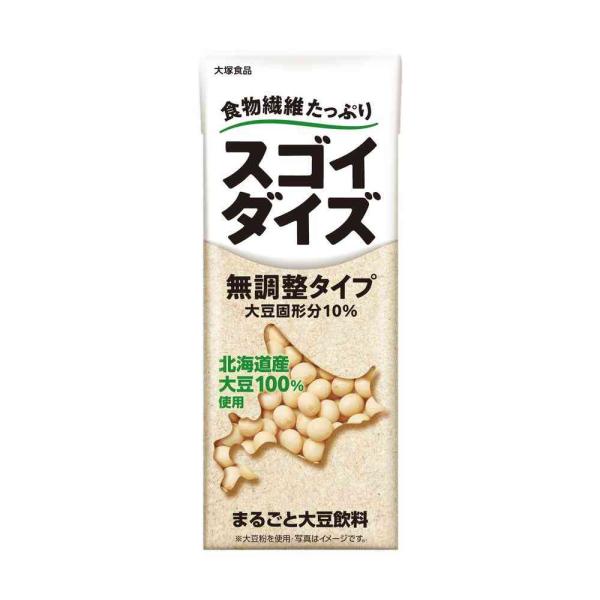 スゴイダイズは、まるごと大豆飲料。食物繊維たっぷり。大豆固形分10%の無調整タイプ。