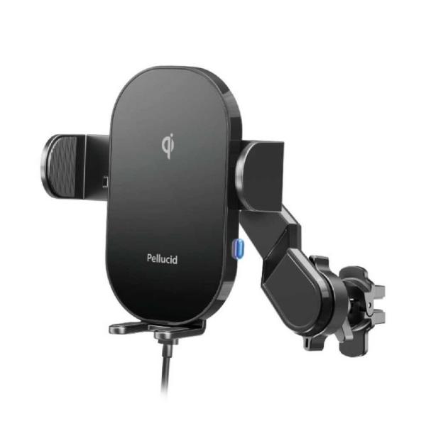 Qi対応のワイヤレス充電自動開閉スマホホルダーです。（Qi 正規認証品）スマホを置くと充電開始＆アームが閉まるオートホールド機構（ワイヤレス充電対応機種のみ）キャパシタ（蓄電装置）内蔵で、エンジン停止後も1〜2回アームの開閉操作が可能。エン...