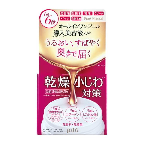 導入美容液ＩＮ1品6役のオールインワンジェル。乾燥小じわ対策の効能評価試験済み。