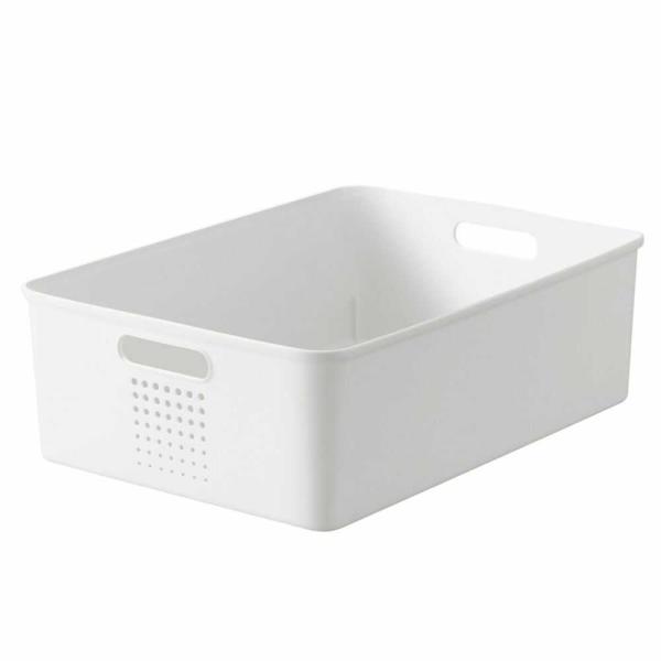 住宅環境に合わせて人が使いやすいサイズに設計しました。キッチン・パントリーのための柔らかくて使い勝手のいい収納ボックス。前面のグラデーションメッシュで、見せる収納と隠す収納の両方を兼ね備えたおしゃれなパントリー収納。柔らかい素材のポリエチレ...