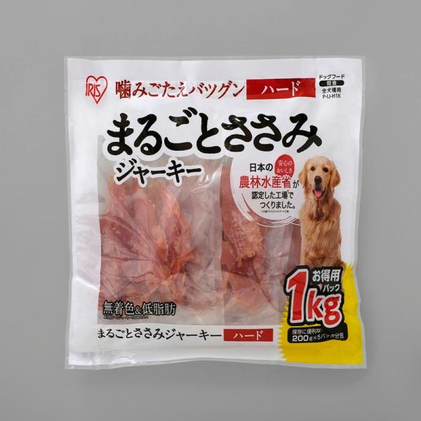 肉のおいしさをそのまま形にした、まるごとささみジャーキーです。噛み応えのよいハードタイプです。農林水産省より指定加熱処理施設として認定された工場で製造しています。温度、衛生管理などの指定基準をクリアした工場で生産を行い、品質にこだわったジャ...