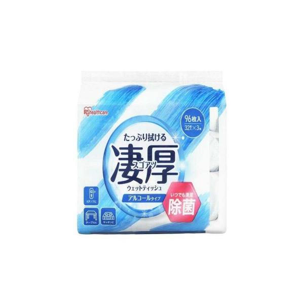 ●除菌ができるウェットティッシュです。●厚手タイプで破れにくく、エンボス加工を施しているので、汚れもふき取りやすくお掃除にも適しています。●アルコール配合。テーブルやドアノブなどの身のまわりの除菌や手指の汚れの拭き取りなど幅広くお使いいただ...