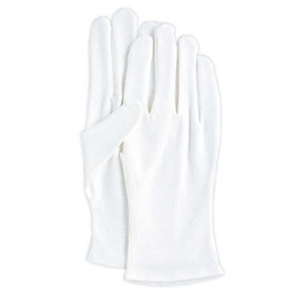 綿100素材の縫製手袋で検品作業や汚れのついてはいけない作業などに適してます。