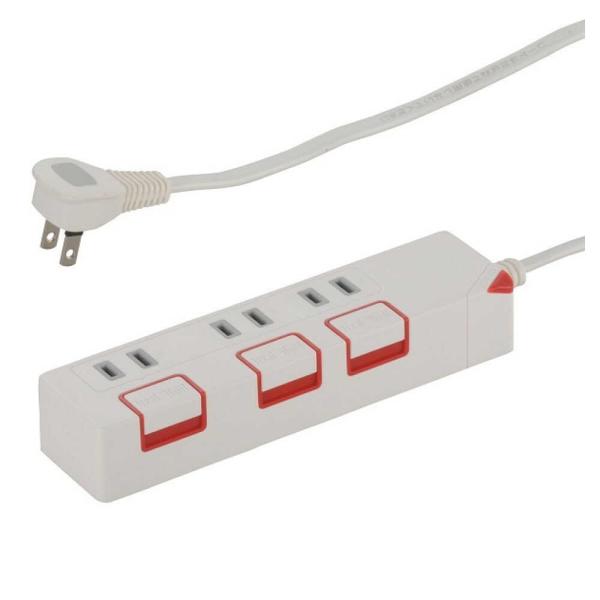 ●押しボタン式省エネスイッチ●難燃性樹脂使用で、熱に強いです。●丈夫な二重被ふくコード●絶縁カバー付きL型プラグ