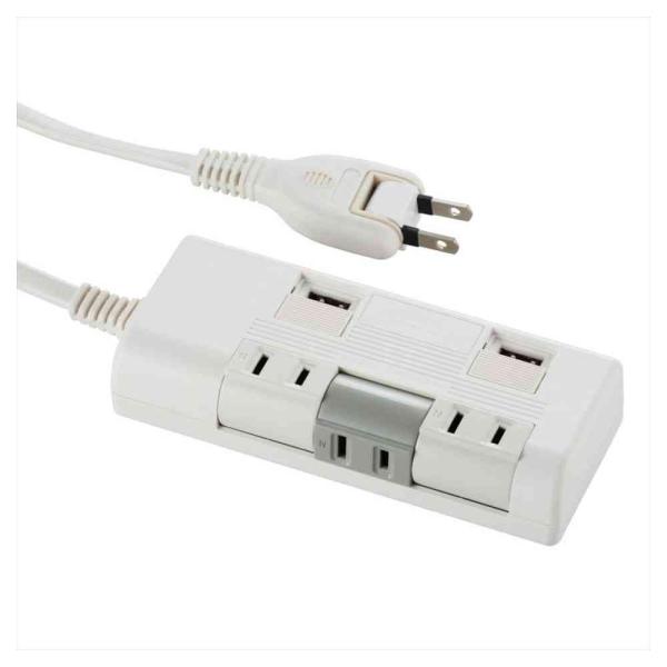 ● ホコリ防止安全シャッターが付きUSBポート2個（電流容量、合計2400mA）搭載● 独立回転（90°回転）コンセントで、プラグ同士が邪魔になりません。● 過電流防止ブレーカー（集中スイッチ兼用）付き● トラッキング火災防止180°回転プ...