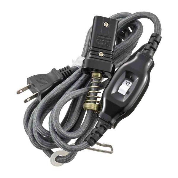 ● 折り曲げ・熱に強いコードを採用● 操作しやすいスライド式中間スイッチ付き● 折れ曲がってもコードを傷めにくい、ブッシング、スプリング付き● 便利なコード吊り下げフック付き● ストレートプラグ● 定格電圧：100V● 定格周波数：50／6...