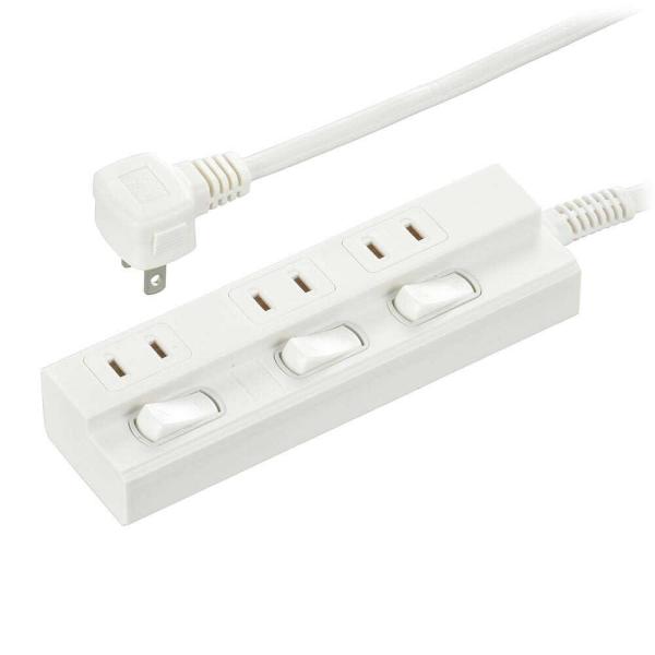 ●個別スイッチで待機電力をカット●ランプレス個別スイッチでスイッチランプを省いてさらに節電●コンセント周りに熱に強いPBT樹脂使用の難燃・耐熱ボディ●丈夫な二重被ふくコード●壁に沿ってすっきり配線できるL型プラグ（耐トラッキング絶縁カバーつき）