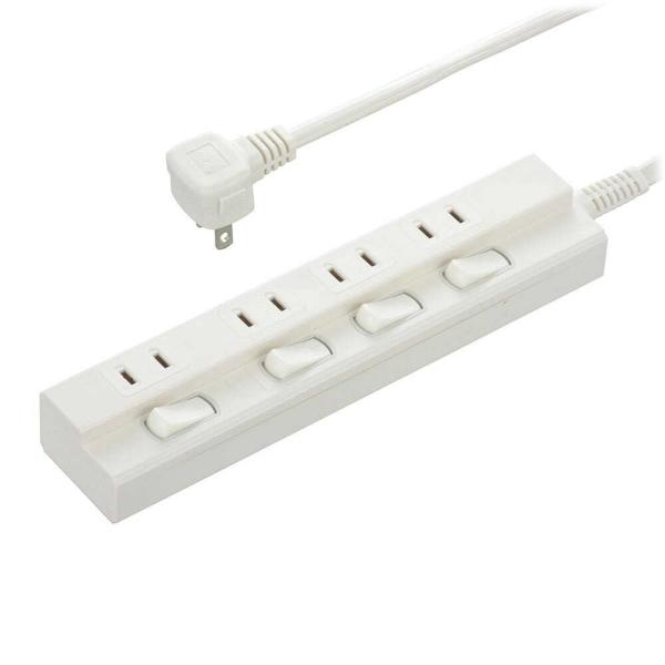 ●個別スイッチで待機電力をカット●ランプレス個別スイッチでスイッチランプを省いてさらに節電●コンセント周りに熱に強いPBT樹脂使用の難燃・耐熱ボディ●丈夫な二重被ふくコード●壁に沿ってすっきり配線できるL型プラグ（耐トラッキング絶縁カバーつき）