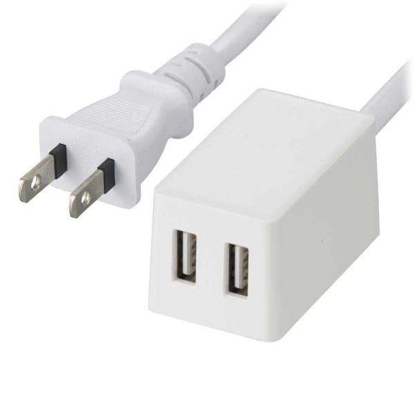 ● USB充電ポート×2ポート搭載、合計出力2.4A● 急速充電対応● 接続機器を自動で判別して適切な電力で効率よく充電● USB過電流保護機能付き● 本体まるごと燃えにくい自己消火性PC樹脂活用● 導線の二重被ふくでコードの強度を向上● ...