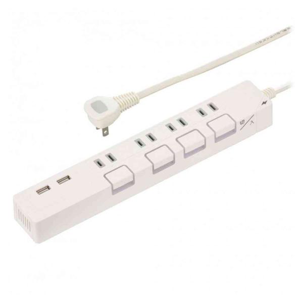 ● ふわっと光る押しボタン式個別スイッチ● 雷軽減素子内蔵で落雷時のダメージ軽減● USB充電ポート2個付き・ 接続機器を自動で見分けて最適な電力で急速充電・ USB過電流保護機能付き● コンセント周りは熱に強いPBT樹脂使用● 導線の二重...