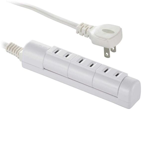 ● 独立回転コンセントで、ACアダプターも使いやすい● 各コンセントが個別に左右90°回転します● 上・左・右の3方向から自由に選んで差し込みできます● 導線の二重被ふくで強度を向上● 耐熱性ユリア樹脂使用のトラッキング火災防止プラグ