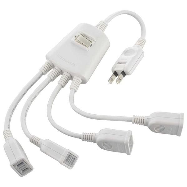 ● コンセントから電源を分ける4分配延長コード● 接続口が離れているためACアダプターに便利● 安心の難燃・耐熱ボディ● 点灯式集中スイッチ● 180°回転フリープラグ● トラッキング火災防止プラグ● 感電防止プラグ● 丈夫な二重被ふくコード