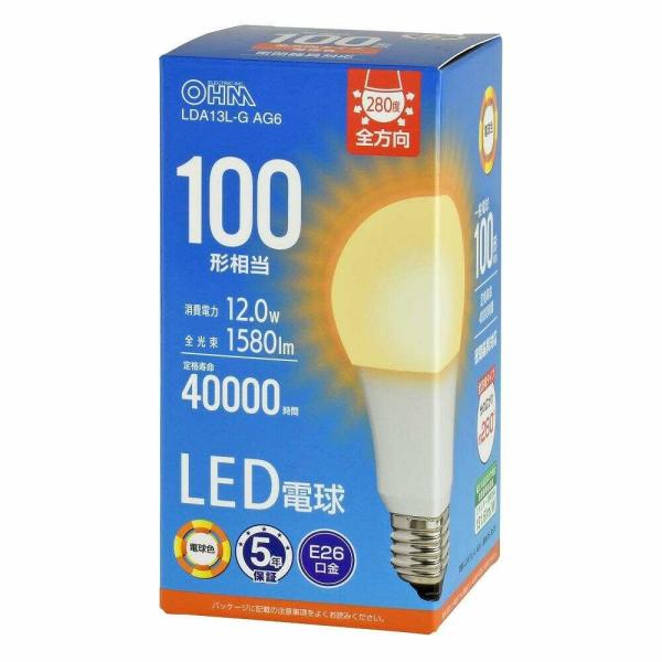 ● 一般電球100形相当の明るさ● 配光角約280°全方向のタイプ● 密閉器具対応● 省エネ法2027年度目標基準達成● 電球色● 口金はE26● LED5年保証