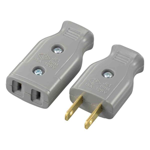 ● プラグとボディのセットです● 補修用● 1500ワットまで● 15A-125V● 適合電線：VFF（ビニール平行線）／VCTFK（小判コード）…2.0mm2（0.26mm×37芯まで）