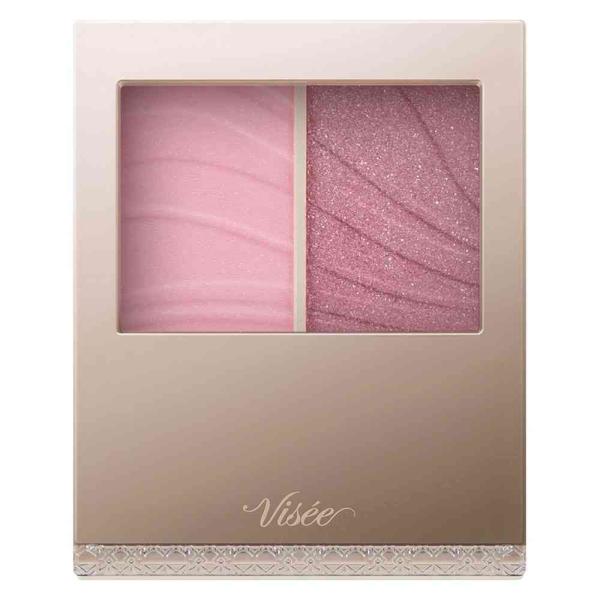 ベースで頬を整えて色を重ね、花びらのような血色感×立体ツヤを生み出す。マットベースとパールカラーの2質感チークカラー。