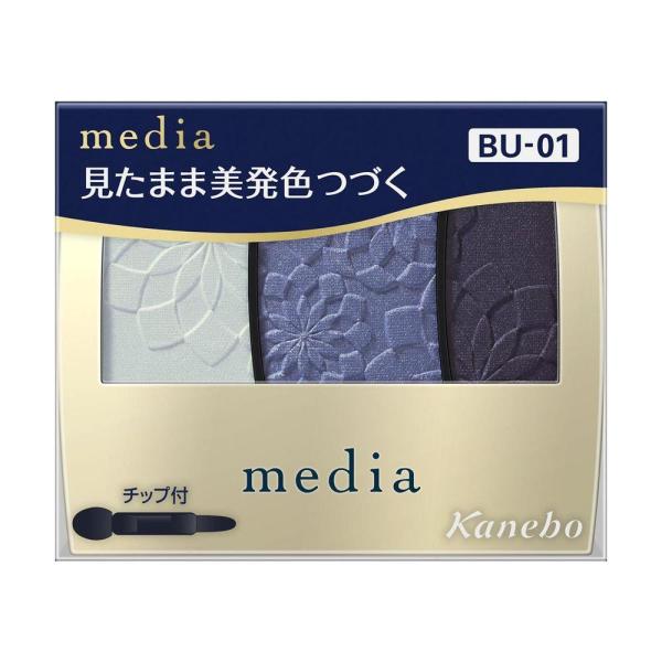 美しい微粒子パールのつやと3色のグラデーション効果で上品な明るい目もとにしっとりやわらかいパウダーがフィット、美発色つづく。A：繊細な輝きでくすみをカバーするハイライトカラーB：美しい彩りと華やかさを与えるミディアムカラーC：目もとを自然に...